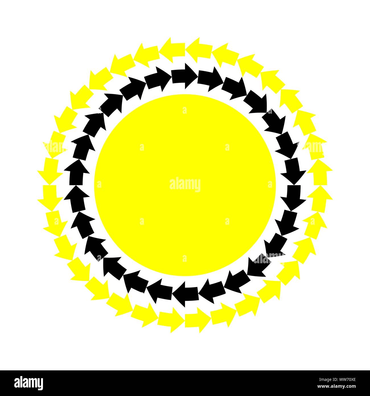Vector abstract black yellow arrows round frame Stock Vector Image ...