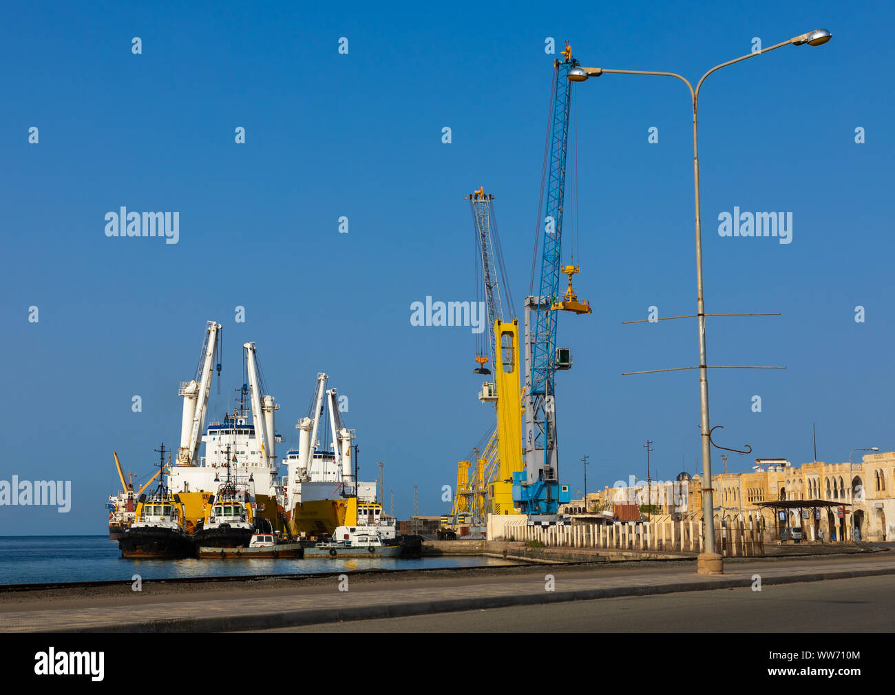 Ships in the commercial port, Northern Red Sea, Massawa, Eritrea Stock ...
