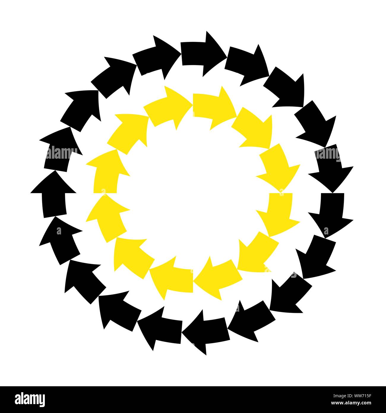Vector abstract black yellow arrows round frame Stock Vector Image ...
