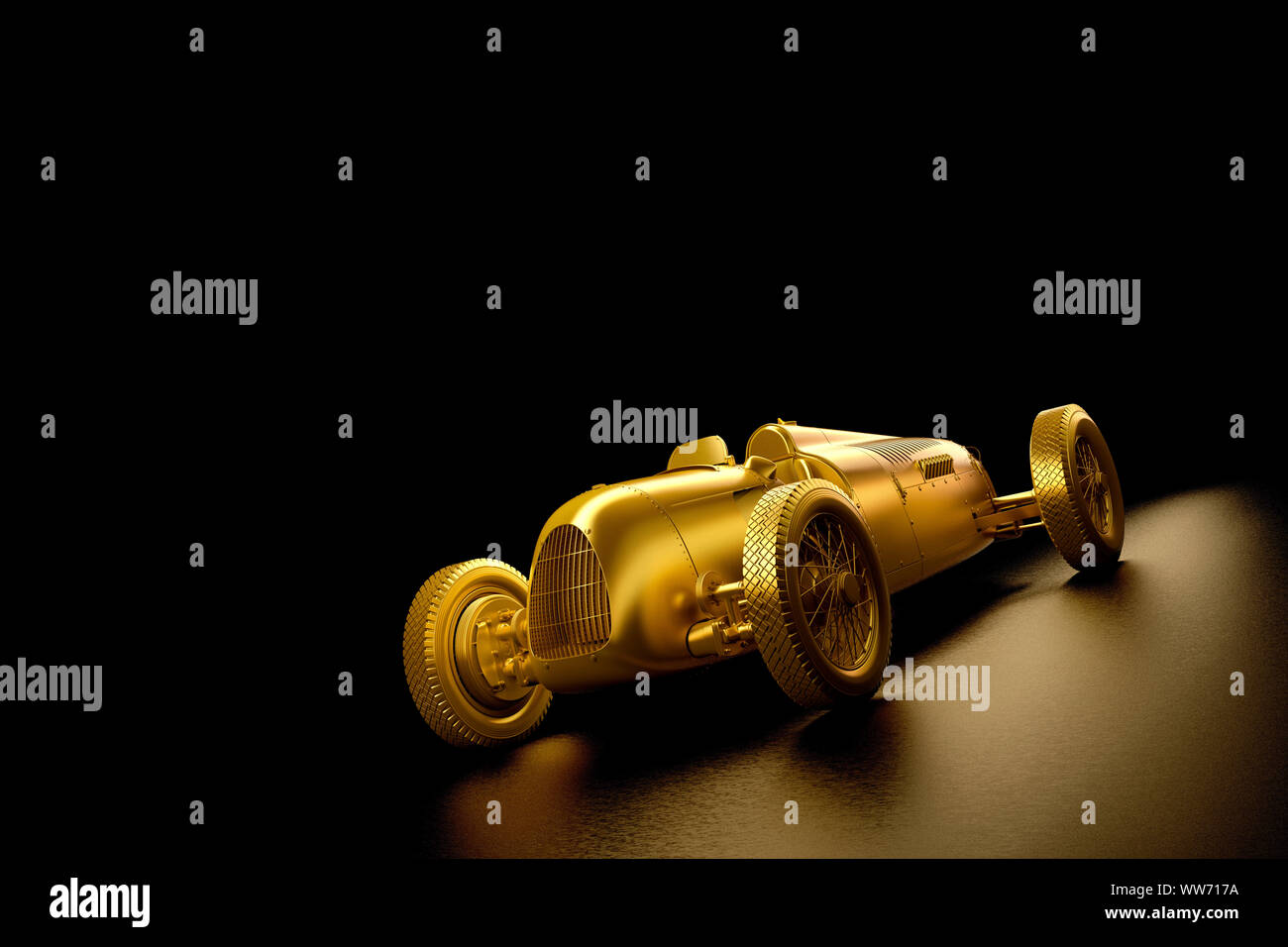 Computer graphics, 3D, CGI, virtual, golden vintage car Stock Photo - Alamy