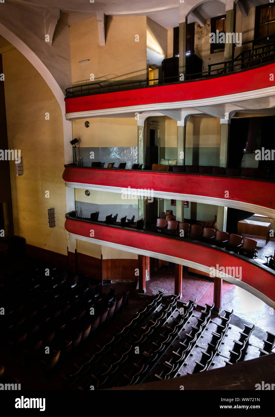 Balconies inside the old opera house from the italian colonial times ...