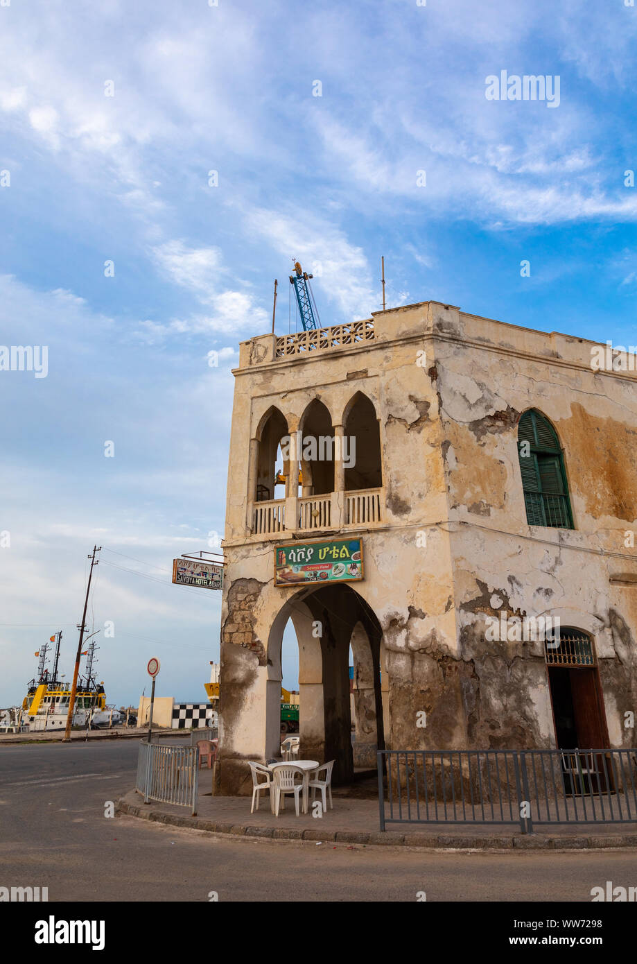 old Ottoman architecture building, Northern Red Sea, Massawa, Eritrea ...