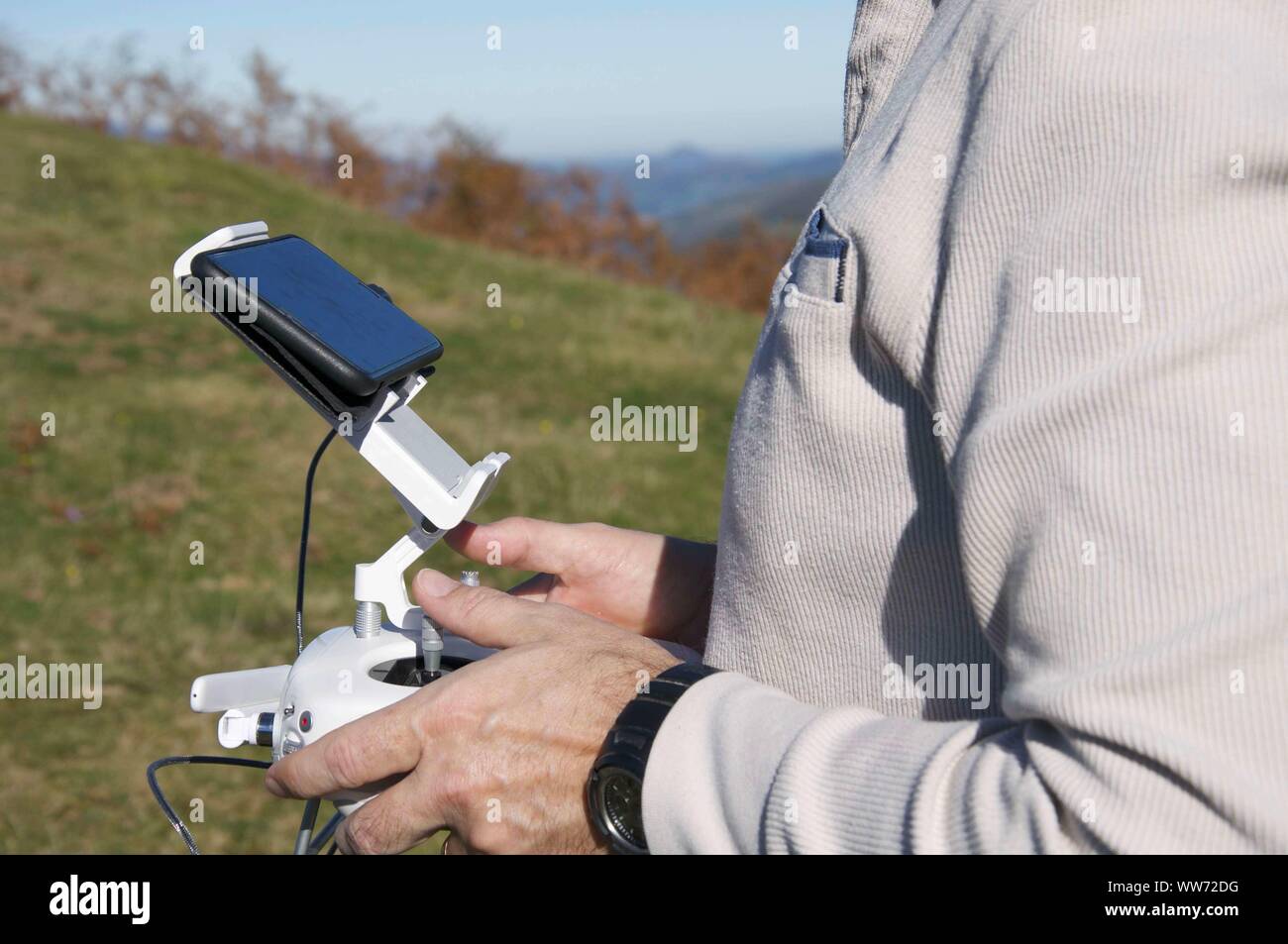 Aerial drone silhouette view male hi-res stock photography and images ...
