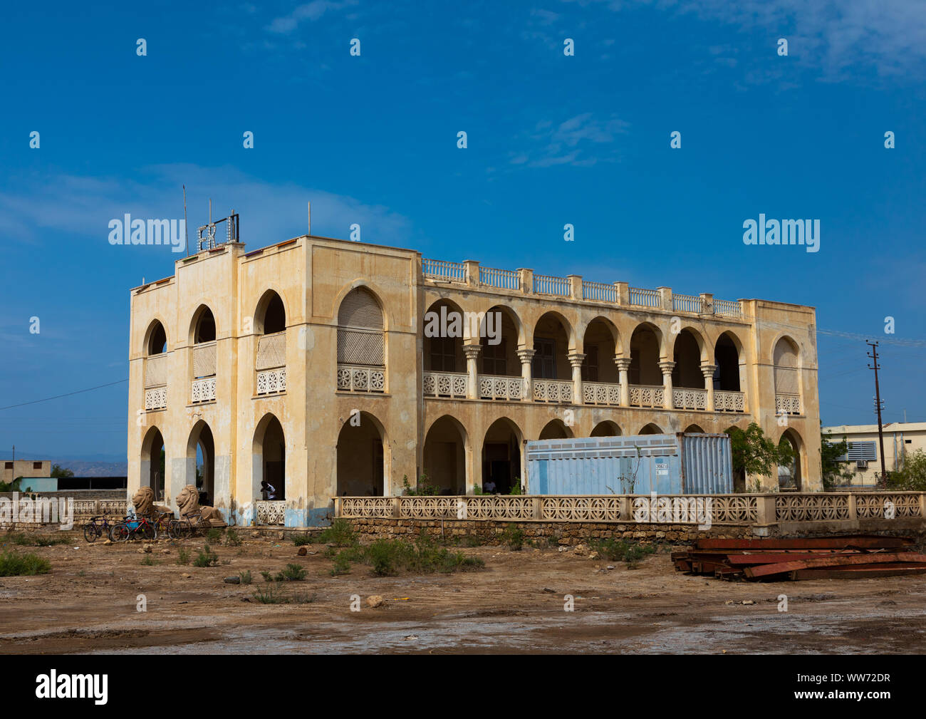 Eritrean shipping lines building, Northern Red Sea, Massawa, Eritrea ...