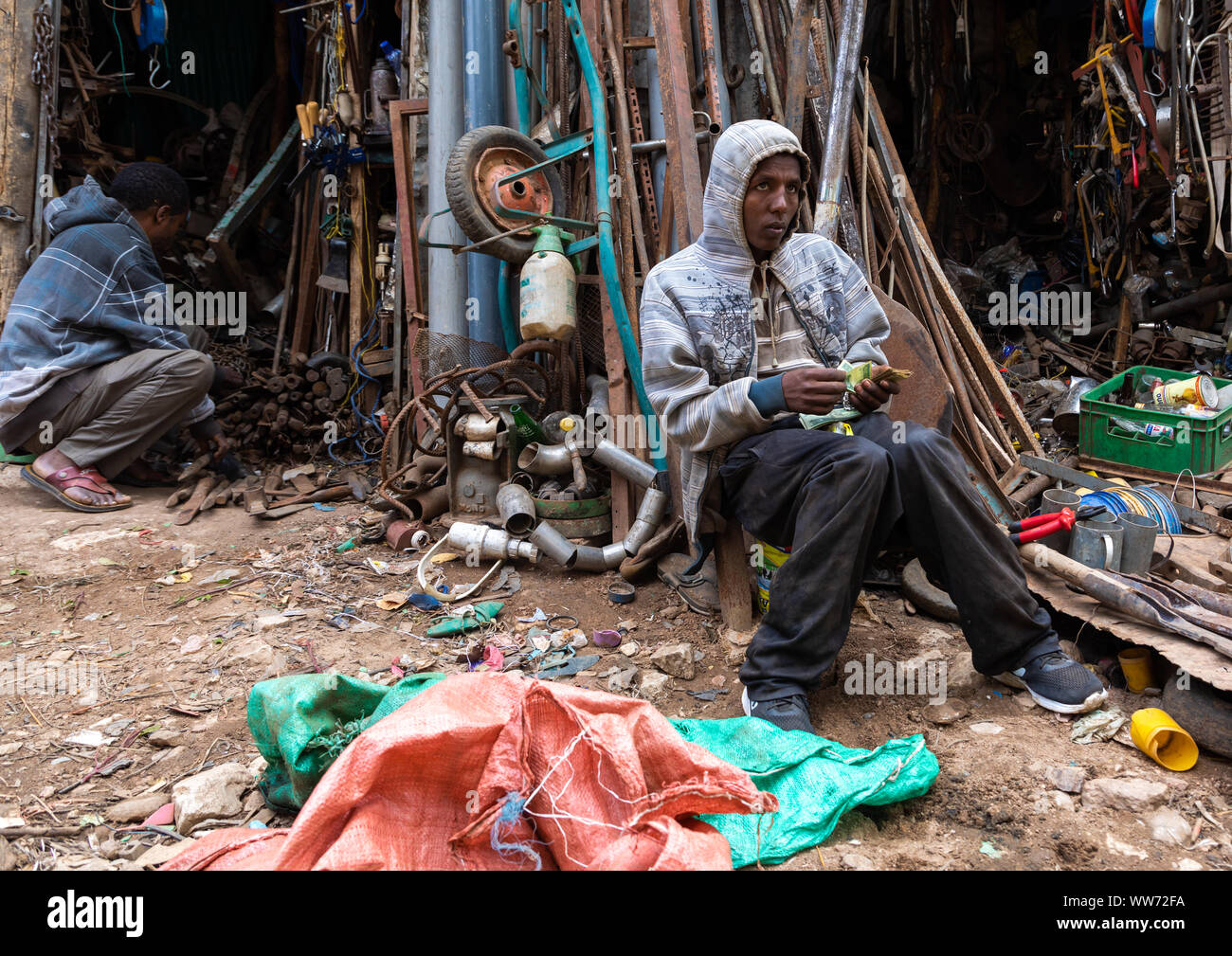 Metal market in the old town, Harari region, Harar, Ethiopia Stock ...