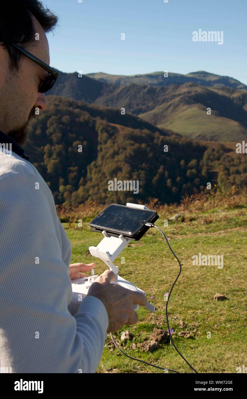 Aerial drone view man driving hi-res stock photography and images - Alamy