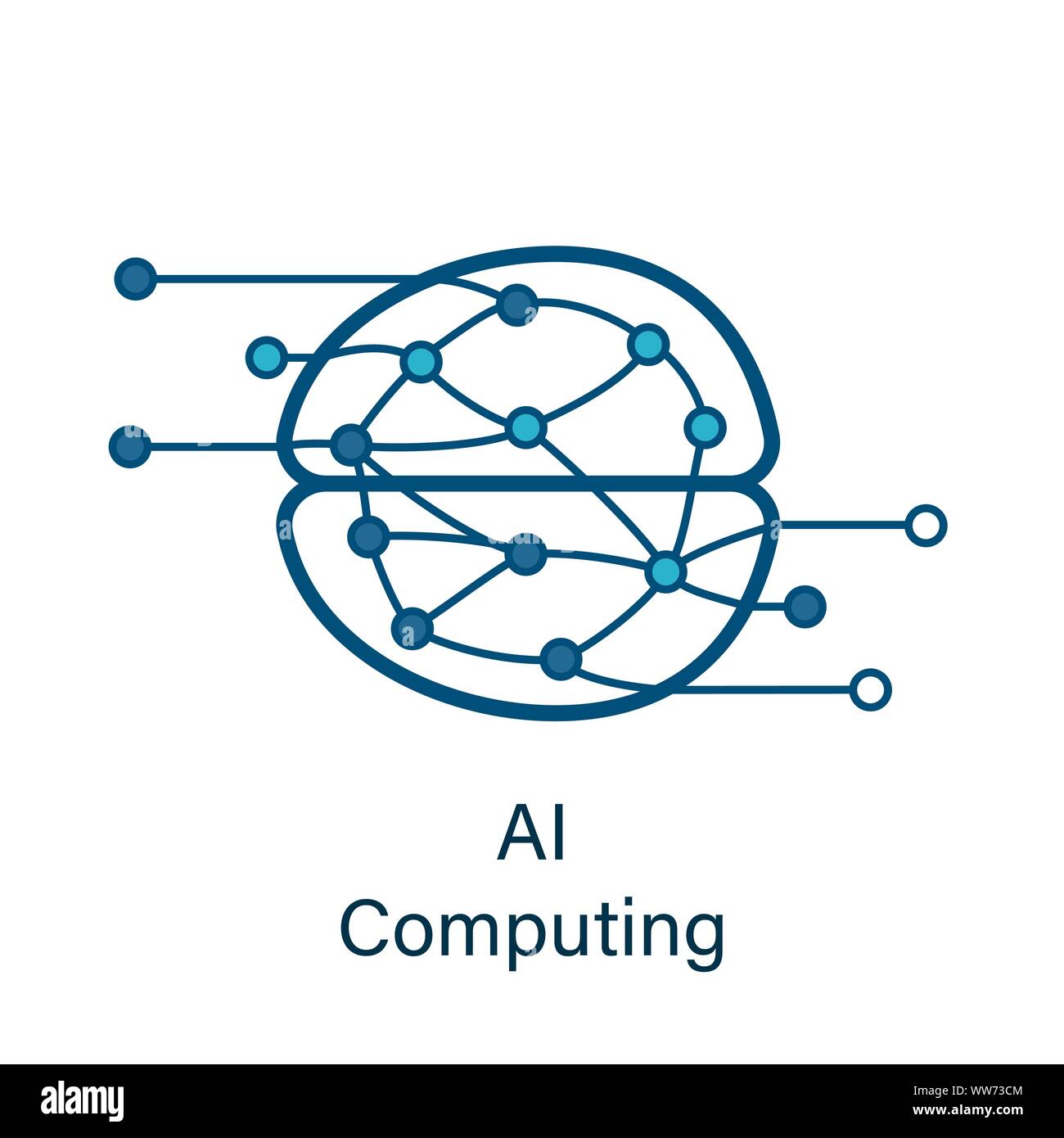 Brain icon with ai neural network inside Stock Vector Image & Art - Alamy