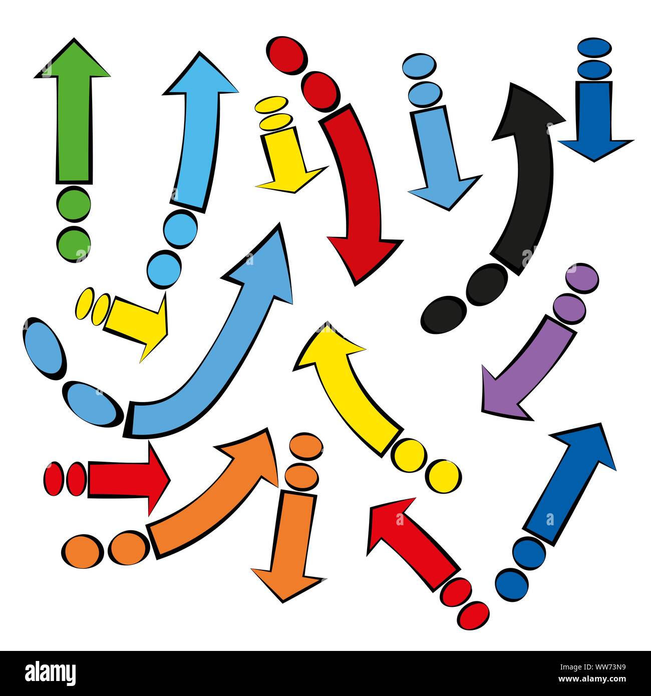 Arrows collection isolated. Abstract colorful arrows set for paper ...