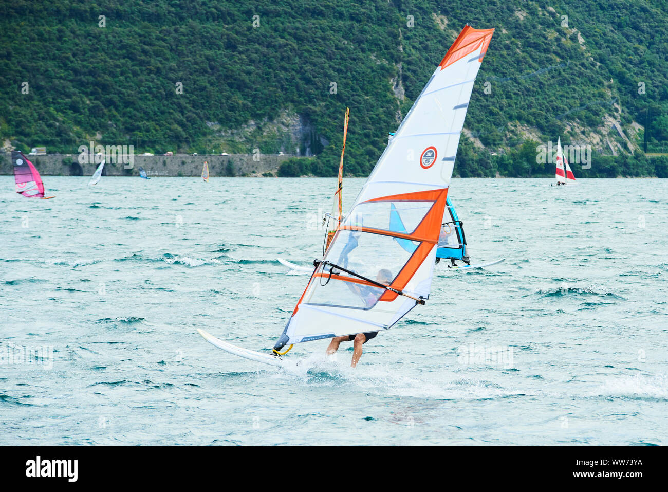 Torbole - Nago, Lago di Garda (Lago Benaco), Italy Windsurfing on Lake ...