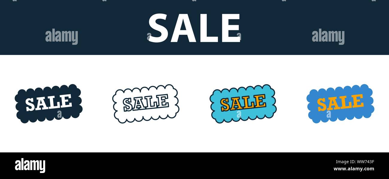 Sale icon. Thin line outline style from shopping center sign icons ...