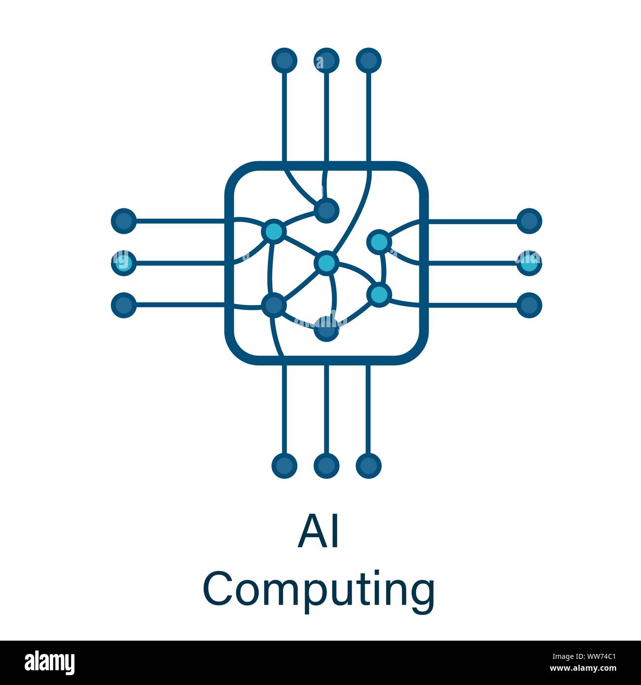Computing ai chip neural Cut Out Stock Images & Pictures - Alamy