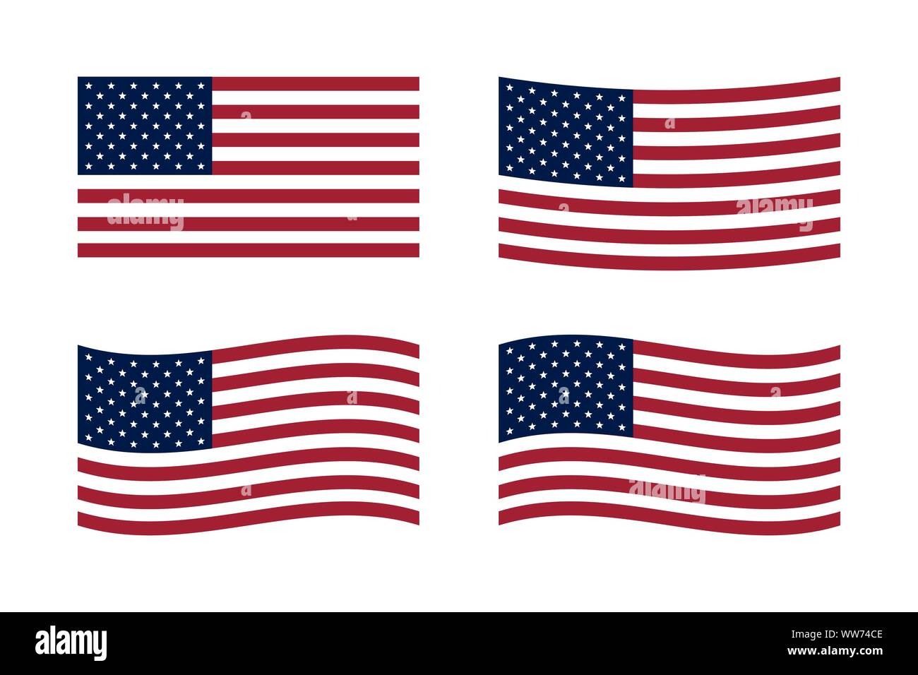 US American straight flag with true colors Stock Vector Image & Art - Alamy