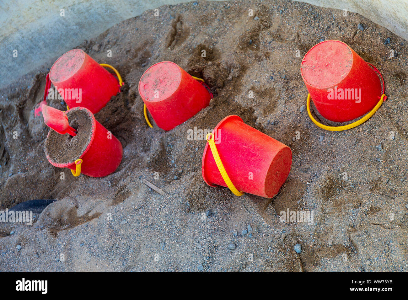 Red buckets hi-res stock photography and images - Alamy