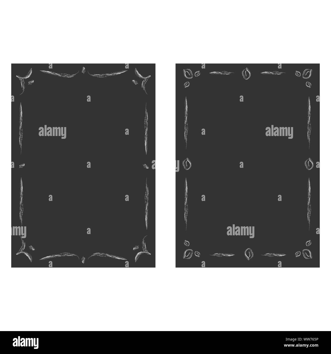 Vintage vignettes frames set on the black chalkboards Stock Vector ...