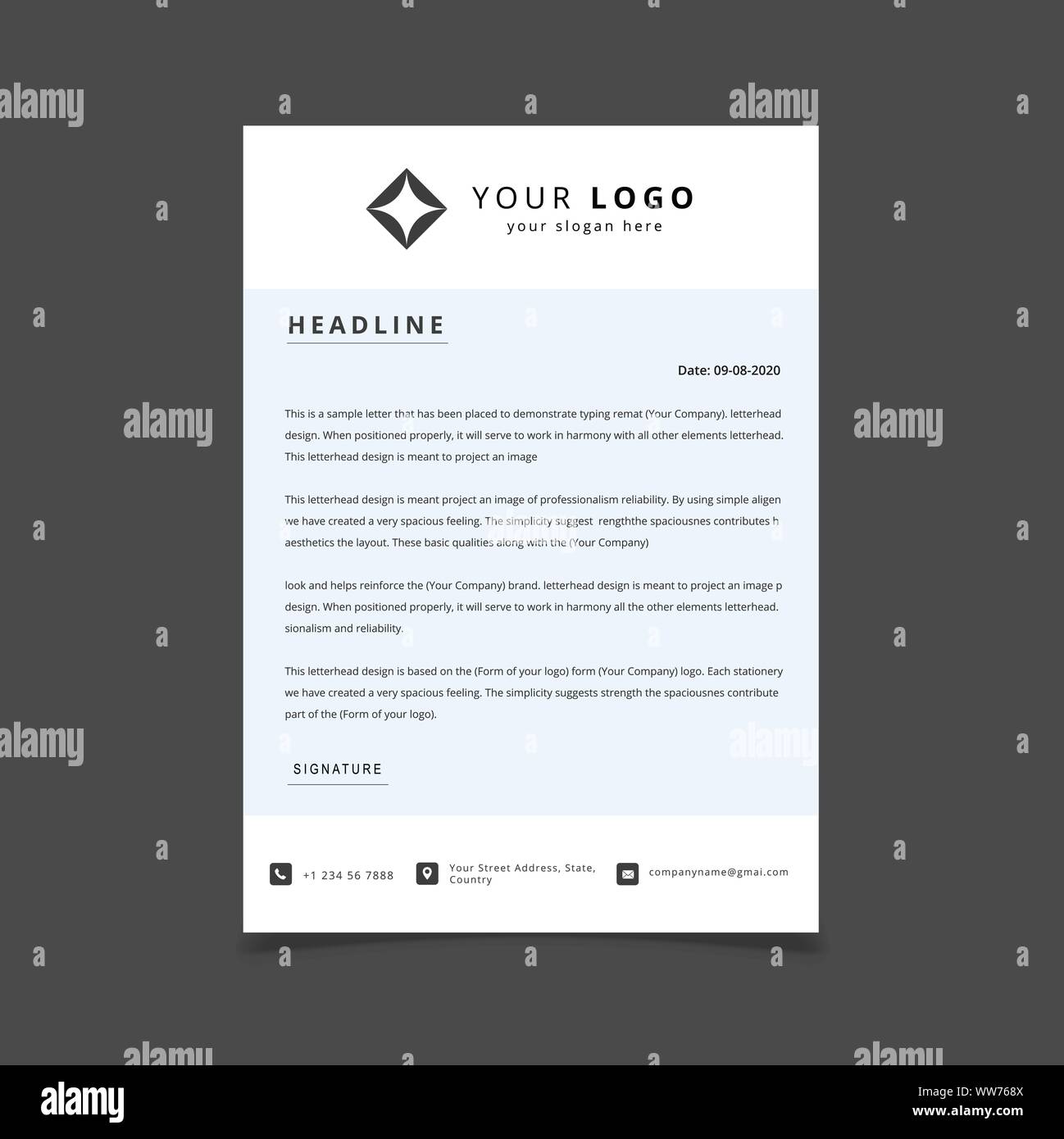 clean minimal professional letterhead design template Stock Vector ...