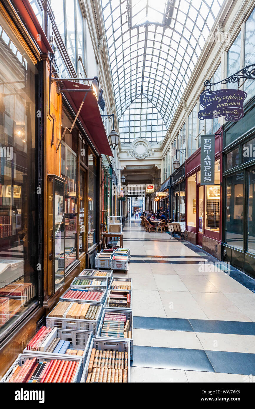 France, Paris, city centre, Passage Verdeau, covered shopping arcade ...