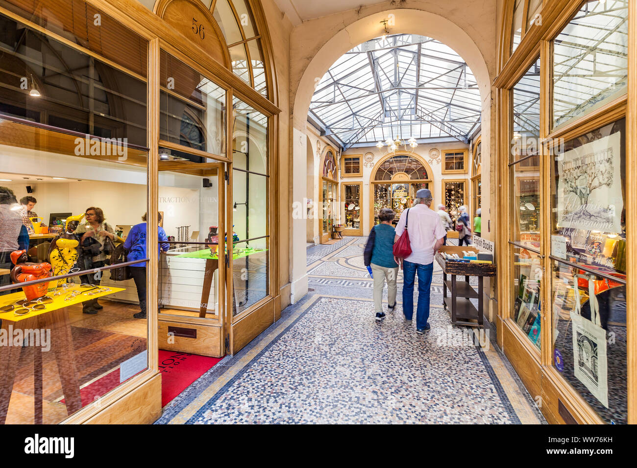 France, Paris, city centre, Galerie Vivienne, covered shopping arcade ...