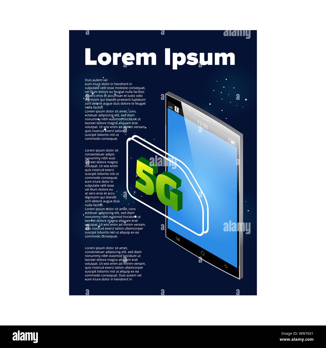 5G network simcard and smartphone. Ad banner design concept Stock ...