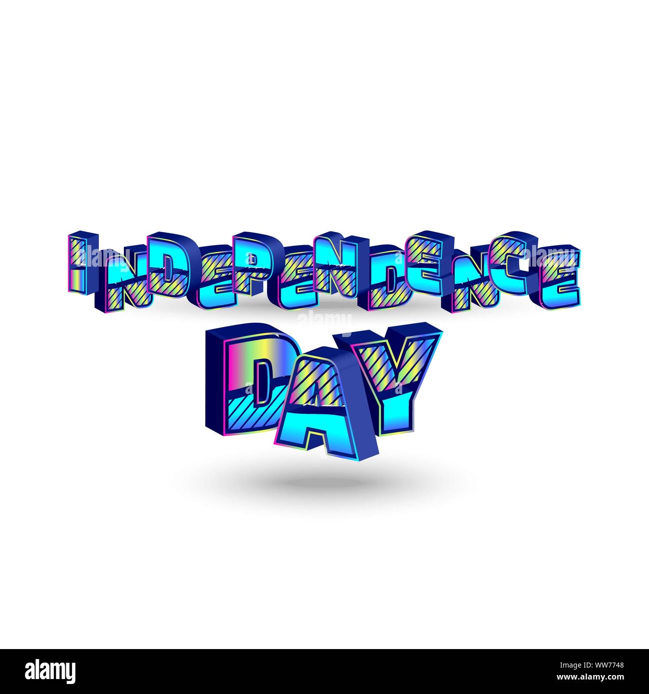 Independence day isometric duotone sign on the white background Stock ...