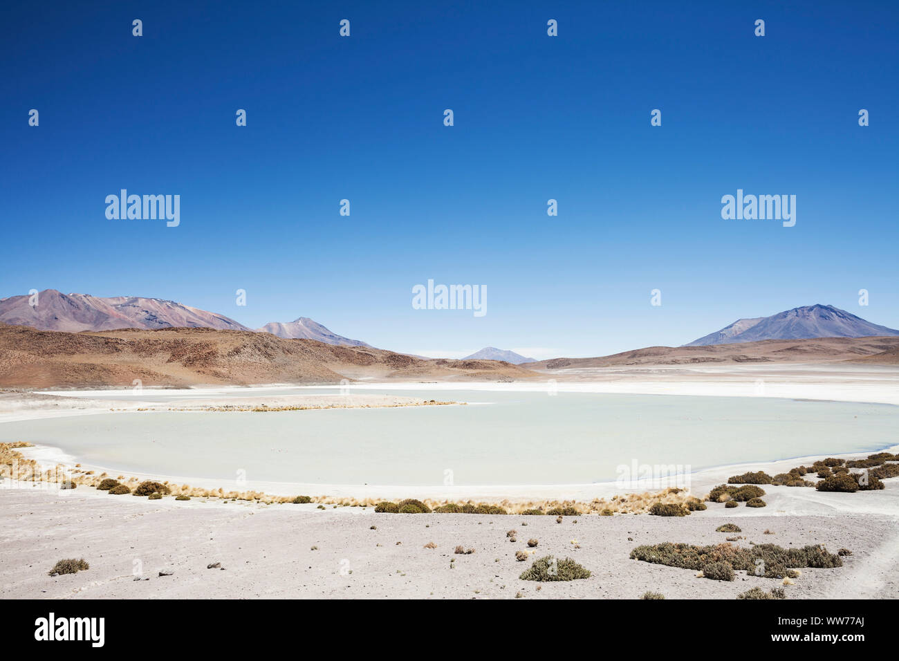 Bolivia, Eduardo Abaroa Andean Fauna National Reserve, landscape, lake ...