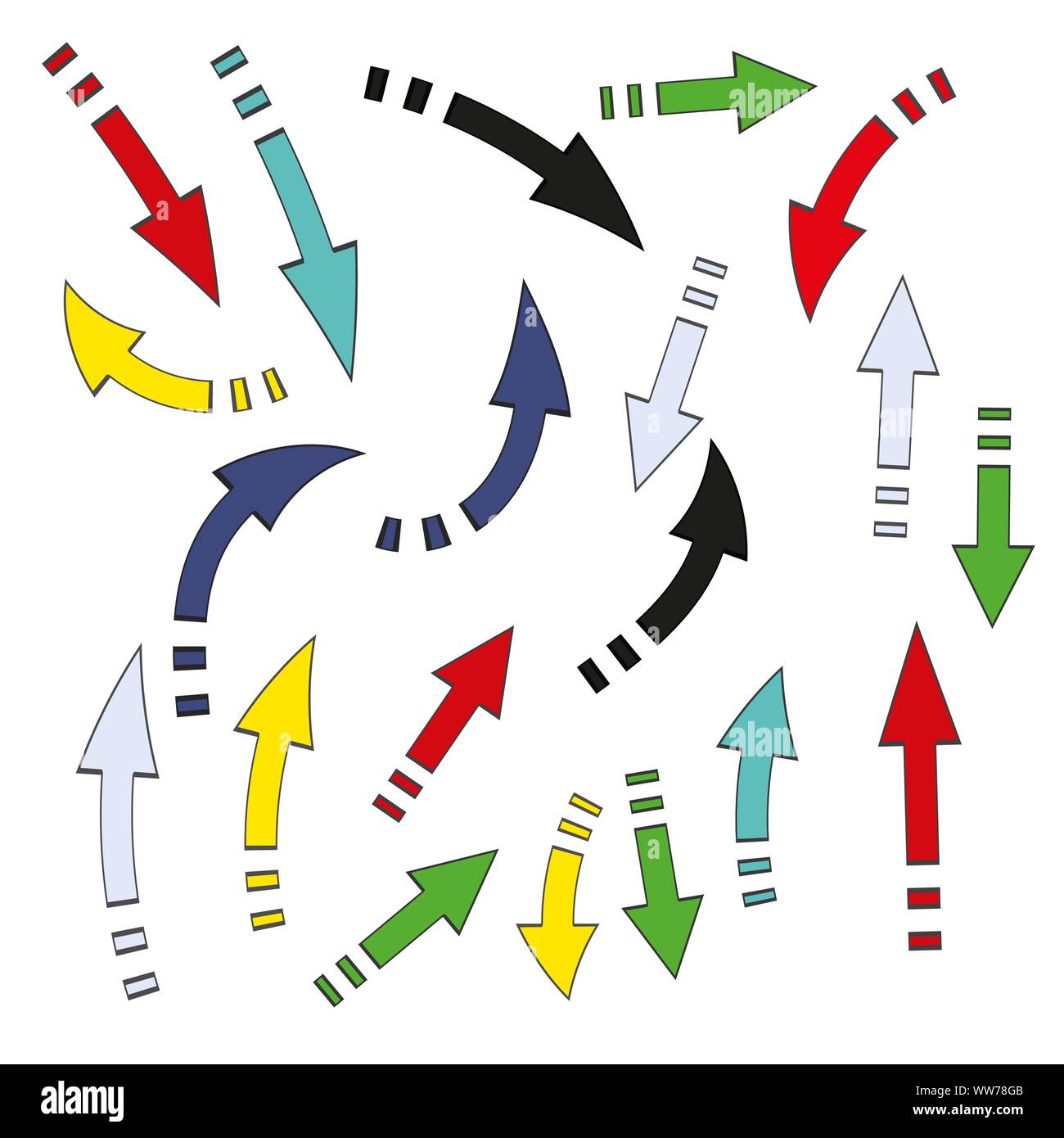 Arrows collection isolated. Abstract colorful arrows set for paper ...
