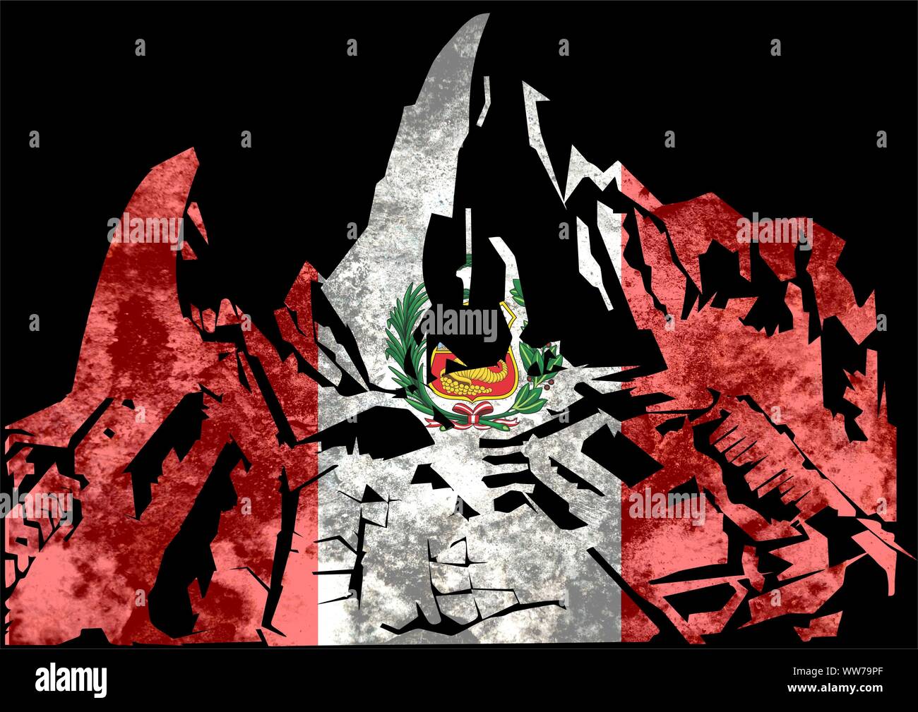 Peru flag, Peruvian flag in the colors red and white Stock Photo - Alamy