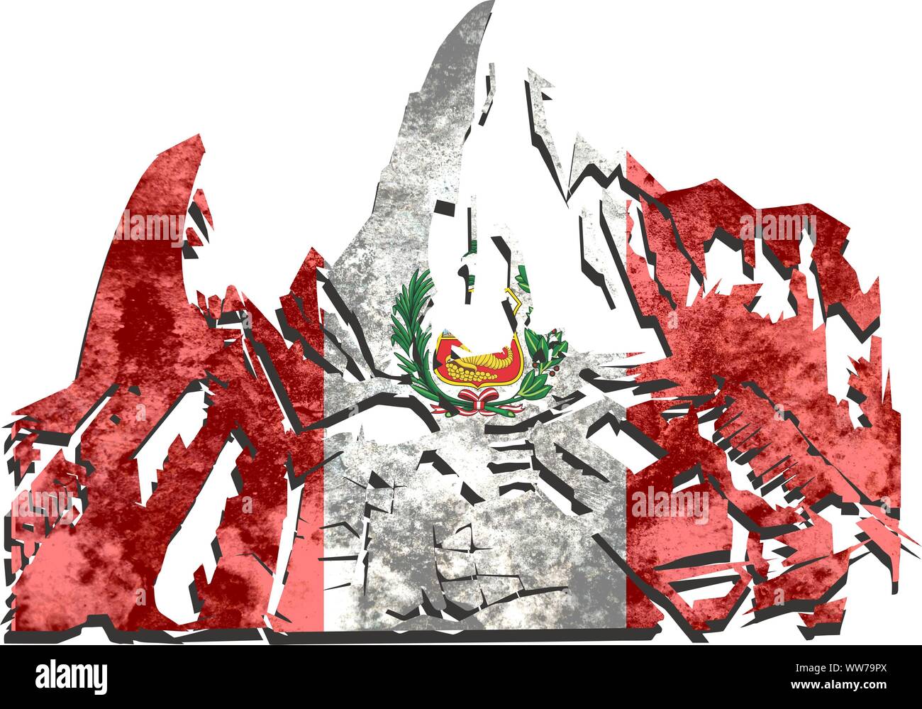 Peru flag, Peruvian flag in the colors red and white Stock Photo - Alamy