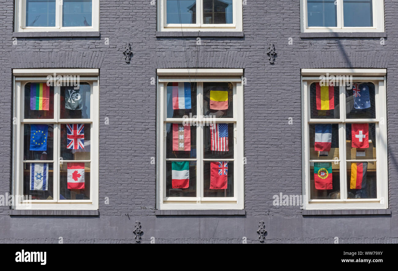 Many Various International World Flags in Window Stock Photo - Alamy