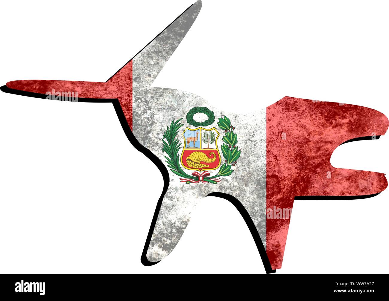 Peru flag, Peruvian flag in the colors red and white Stock Photo - Alamy