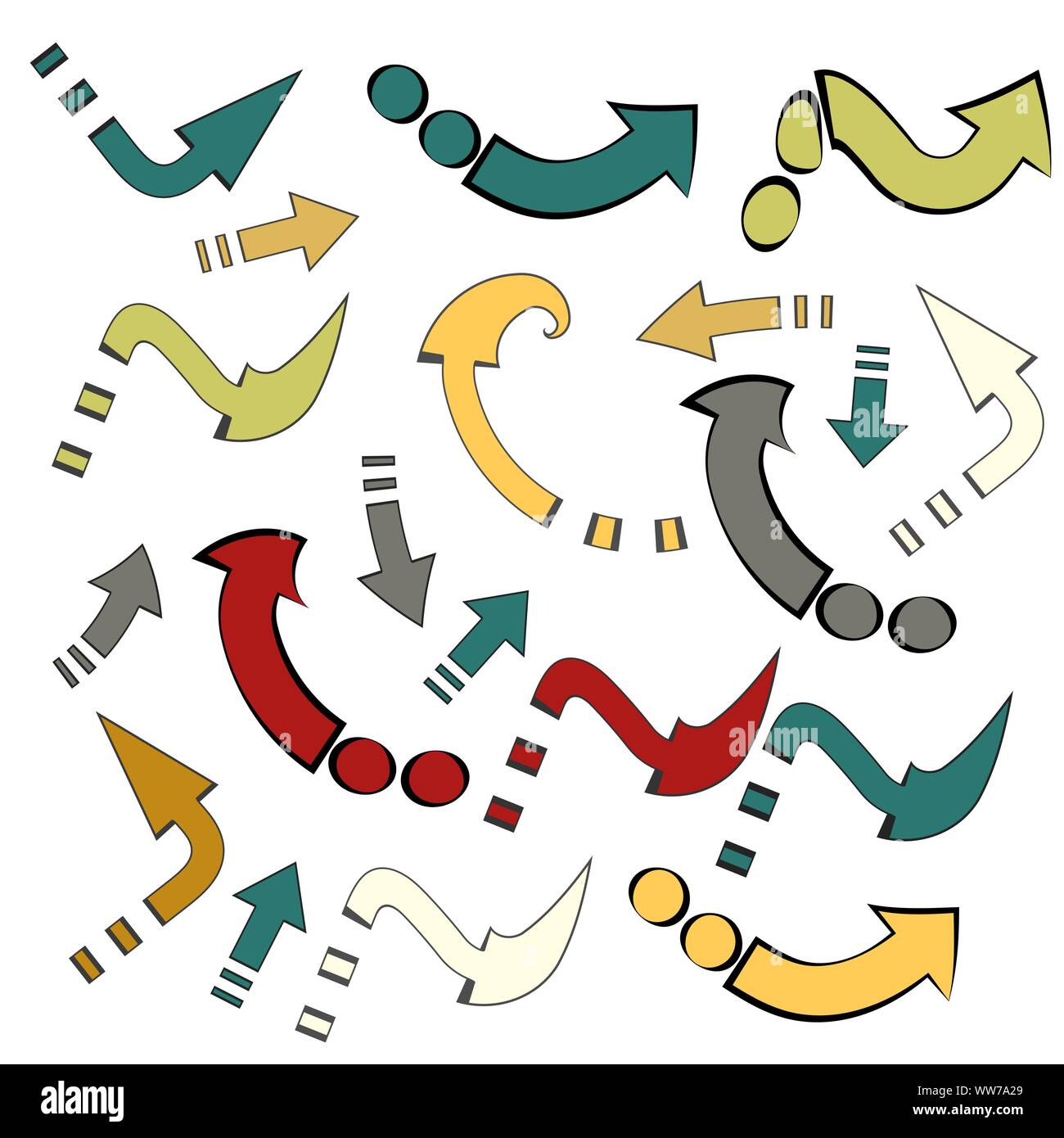 Arrows collection isolated. Abstract colorful arrows set for paper ...