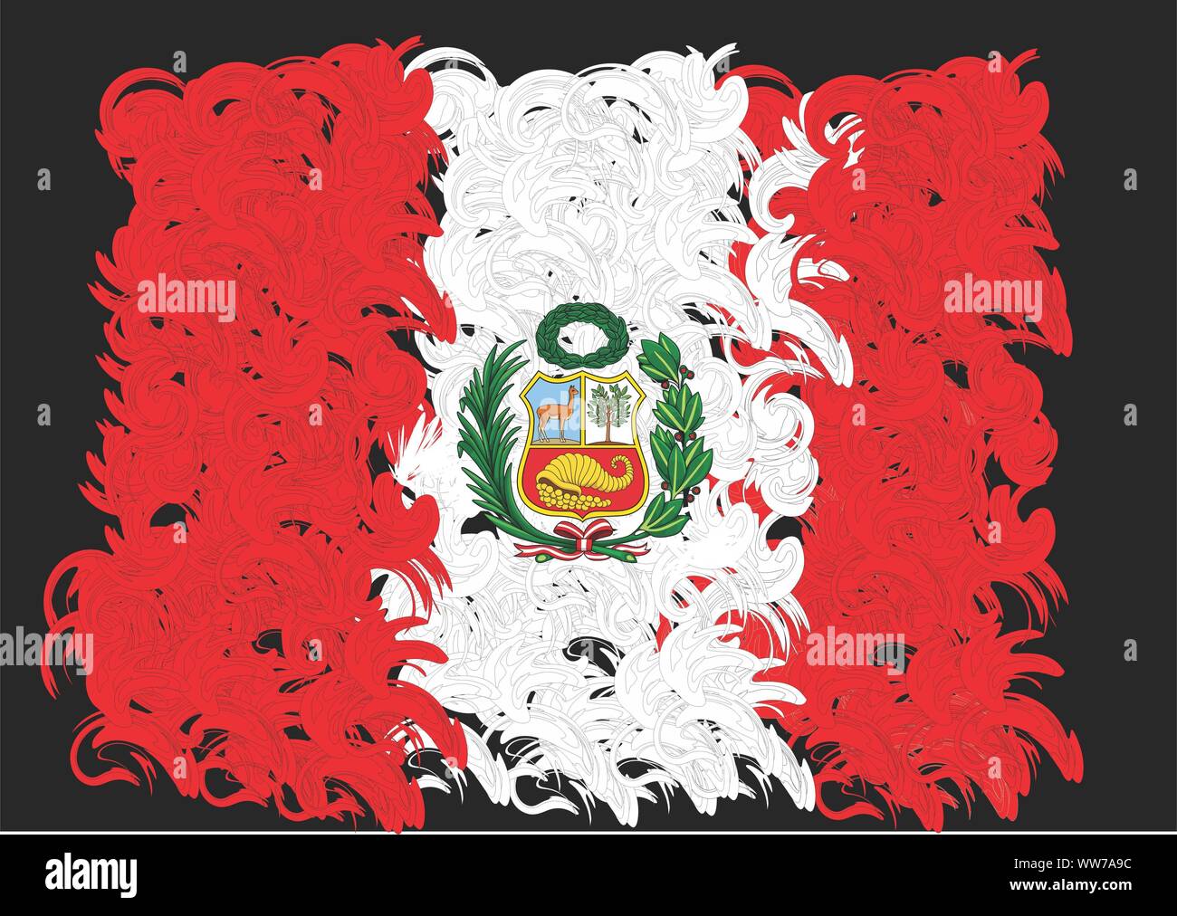 Peru flag, Peruvian flag in the colors red and white Stock Photo - Alamy