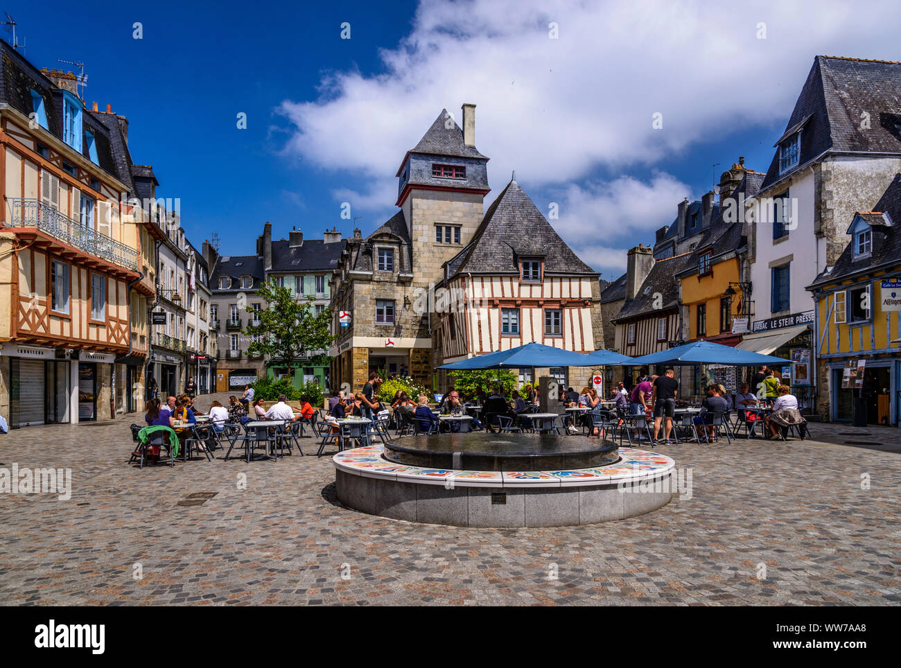 France, Brittany, FinistÃ¨re Department, Quimper, Terre au Duc Square ...
