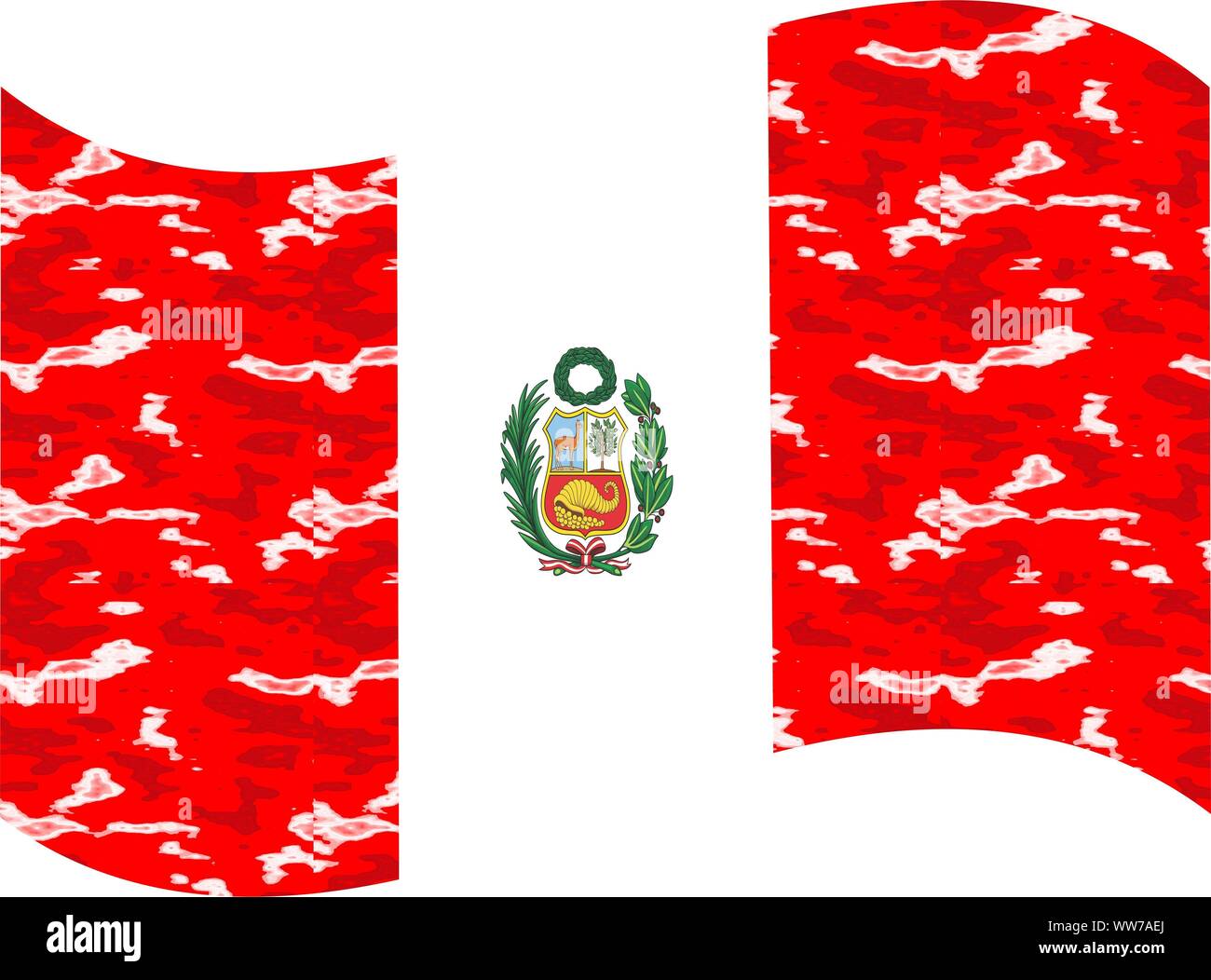 Peru flag, Peruvian flag in the colors red and white Stock Photo - Alamy
