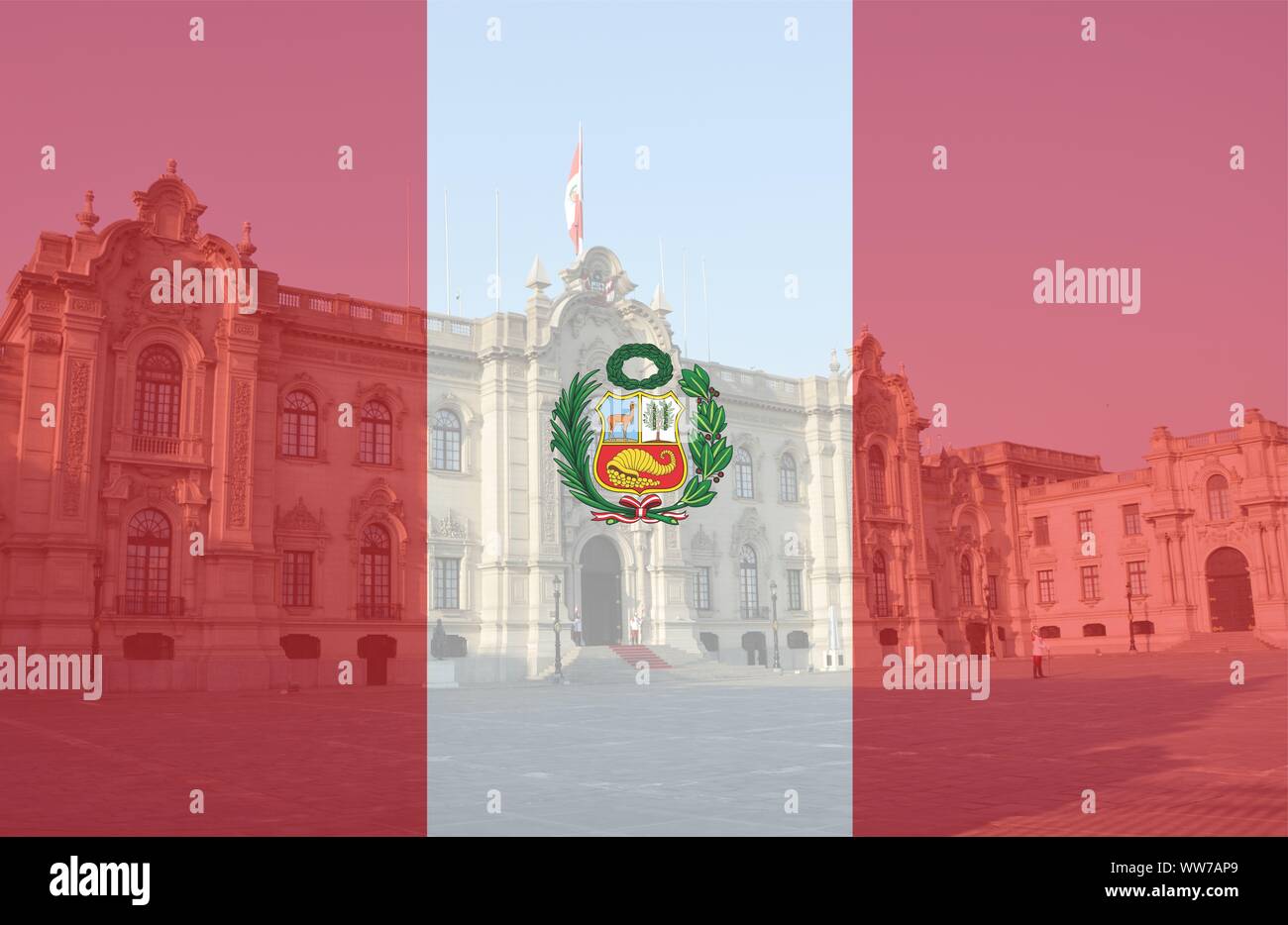 Peru flag, Peruvian flag in the colors red and white Stock Photo - Alamy