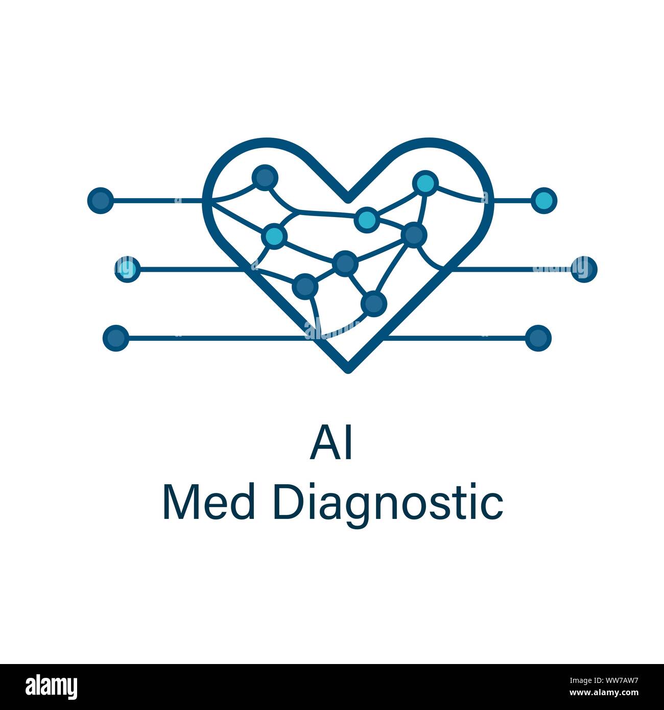 Heart icon with ai neural network inside Stock Vector Image & Art - Alamy