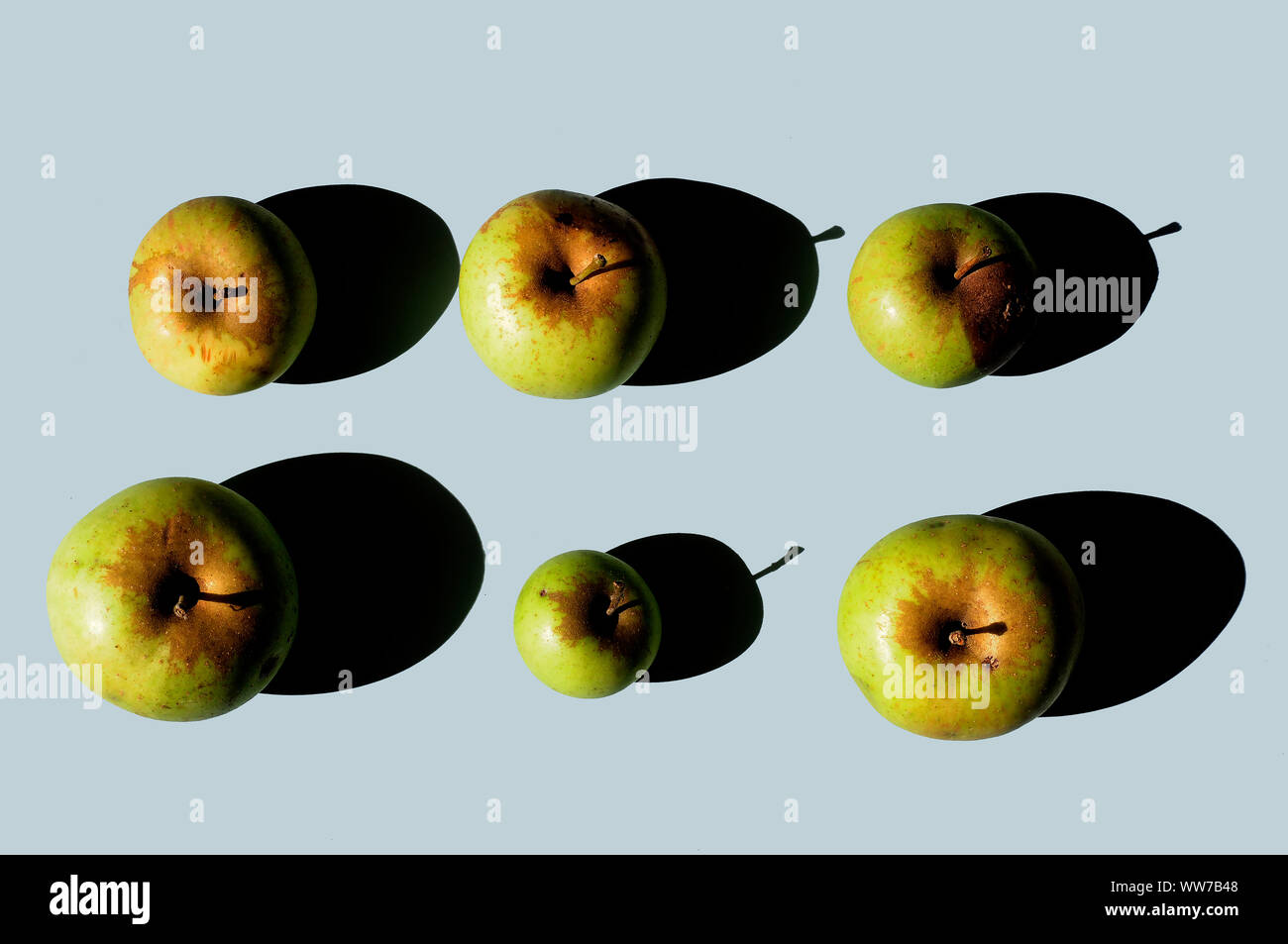 Apples, apple, fruit, pale blue background Stock Photo - Alamy