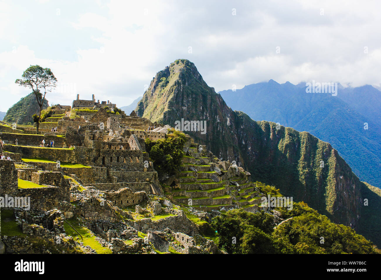 Ruins of Machu Picchu, the old incan city in Peru Stock Photo - Alamy