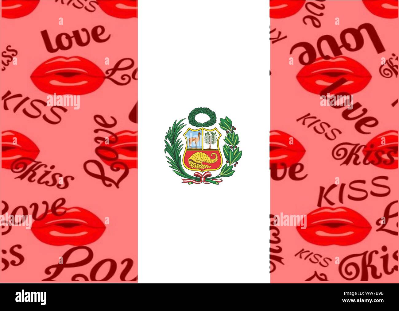 Peru flag, Peruvian flag in the colors red and white Stock Photo - Alamy