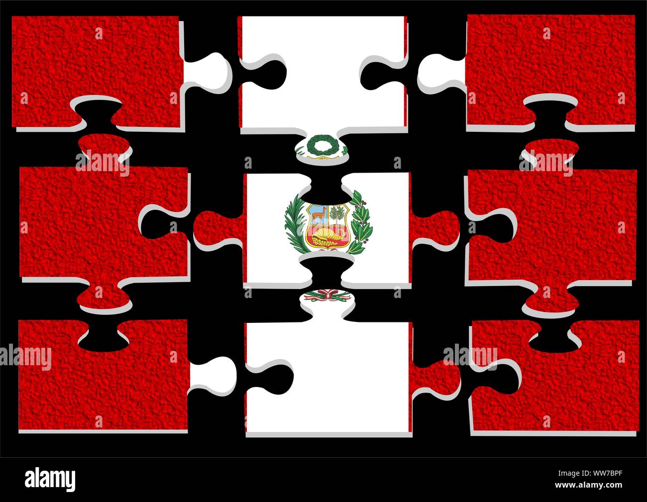 Peru flag, Peruvian flag in the colors red and white Stock Photo - Alamy