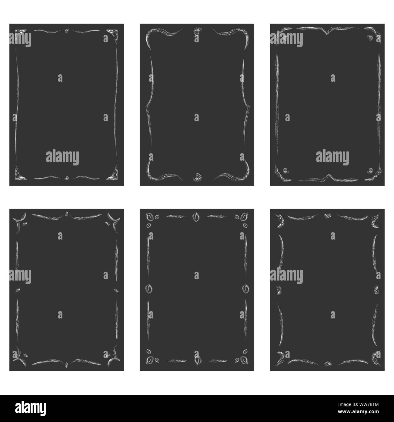 Vintage vignettes frames set on the black chalkboards Stock Vector ...