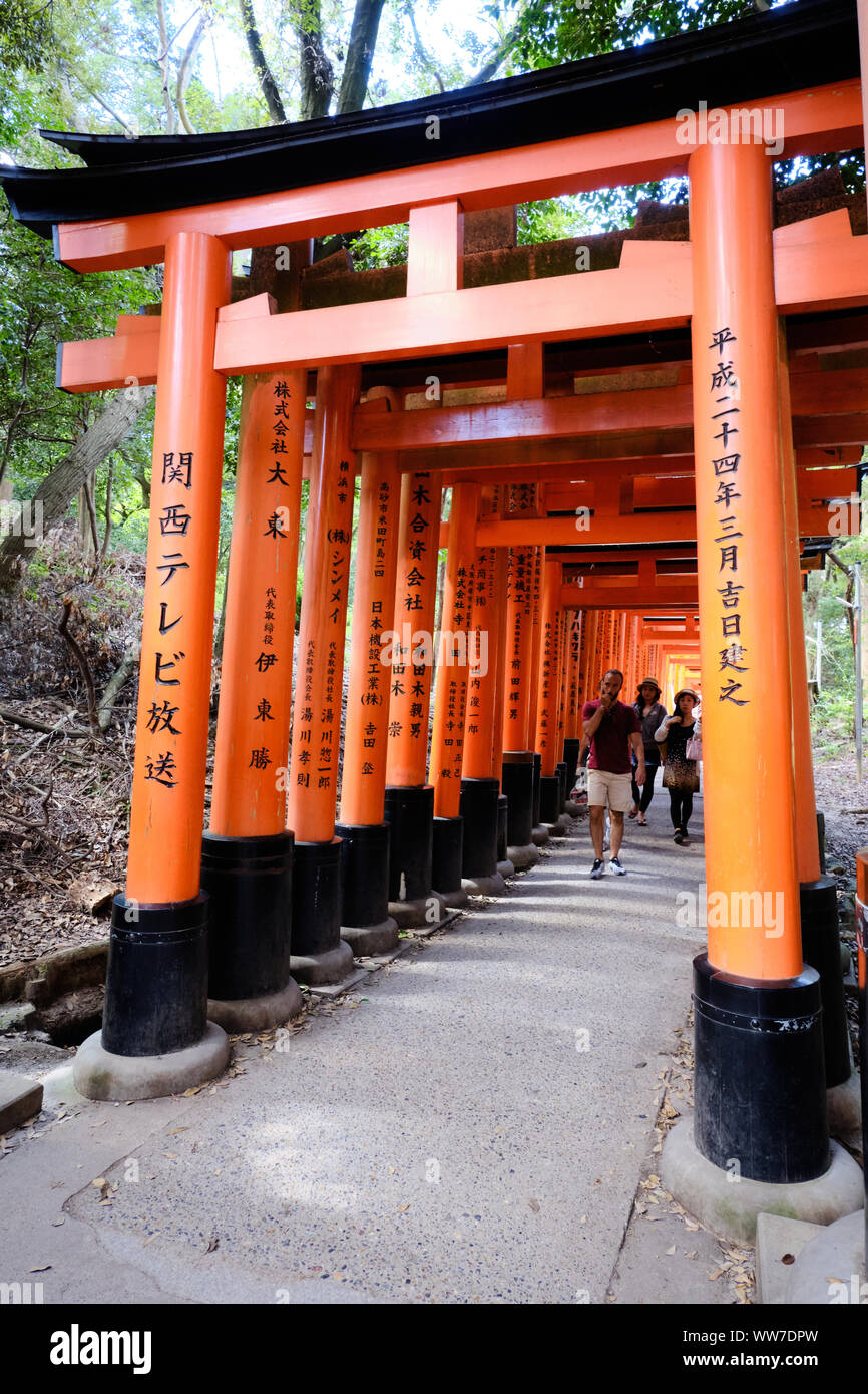 Kyoto / Japan - August 7th 2019: The many vermillion Torii gates of ...