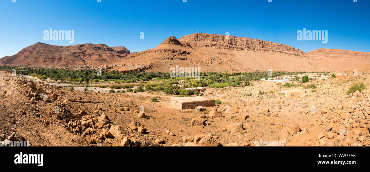 Morocco, Panorama, Atlas Mountains, Landscape along the N13 Stock Photo ...