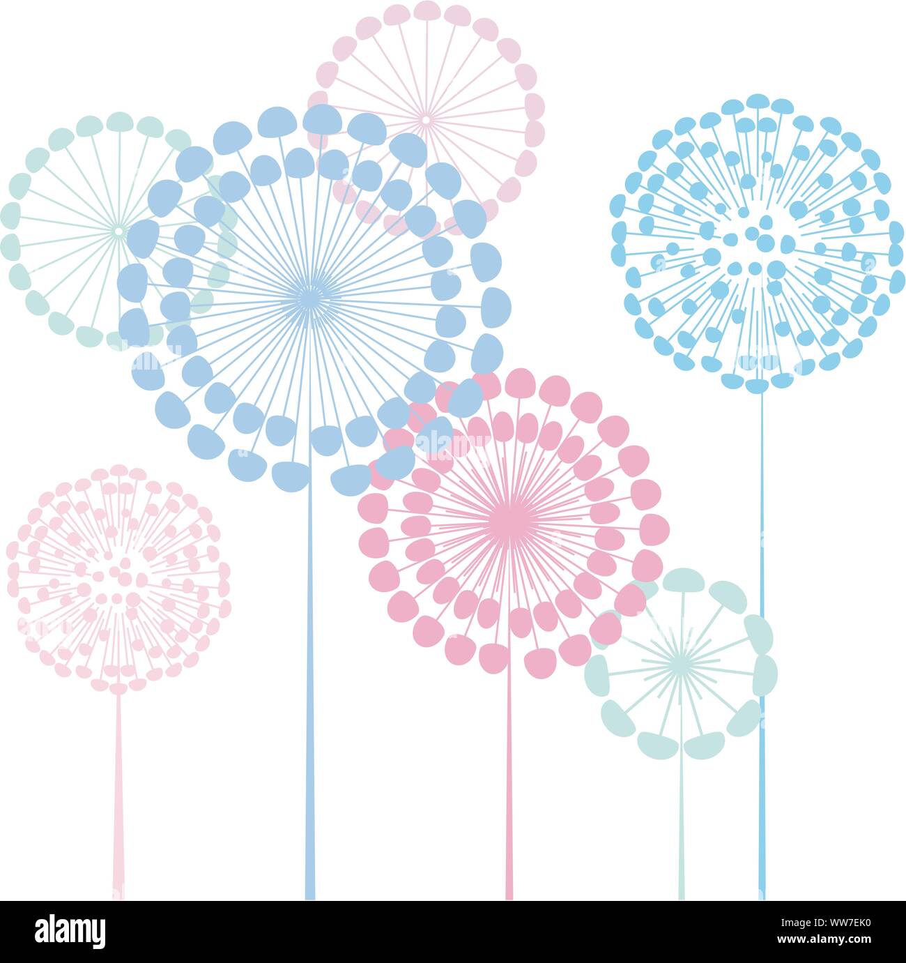 Dandelion background in pastel colors vector illustration Stock Vector ...