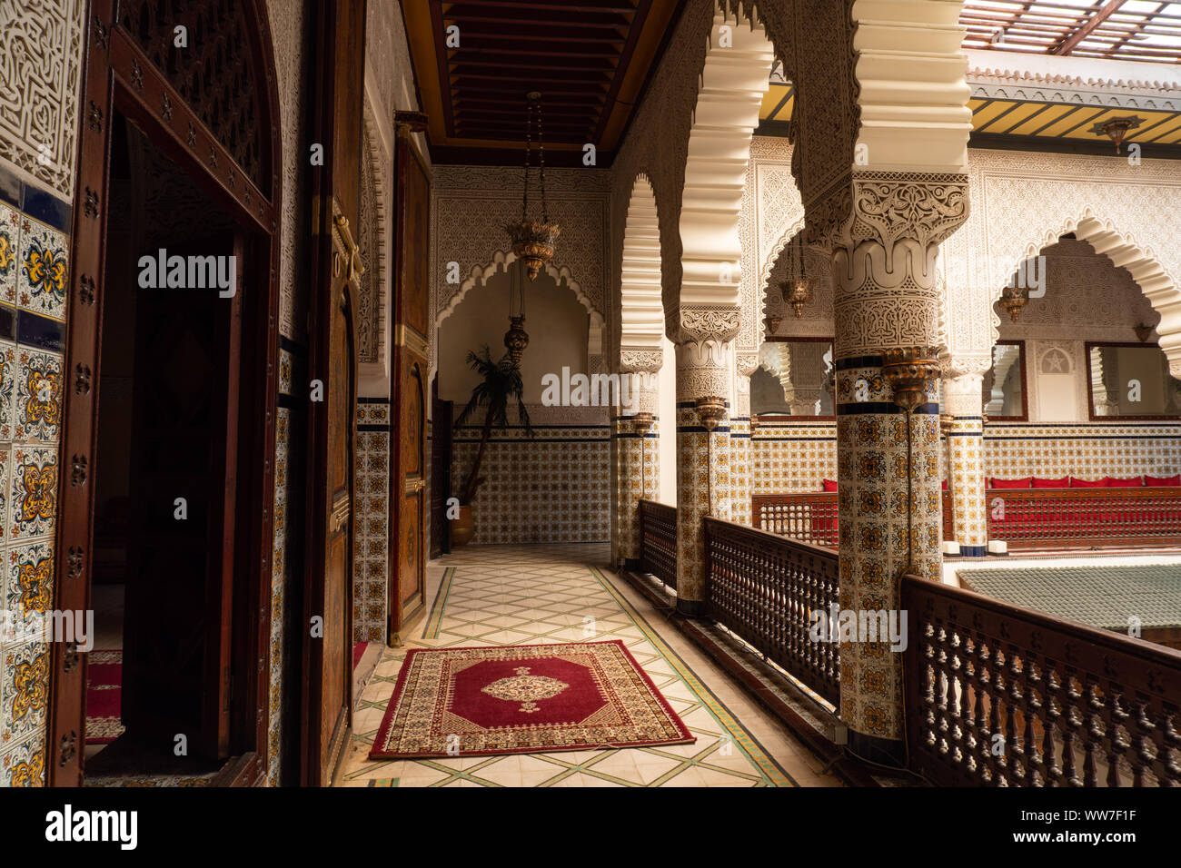 MARRAKESH, MOROCCO - JAN 2019: Moroccan architecture traditional ...