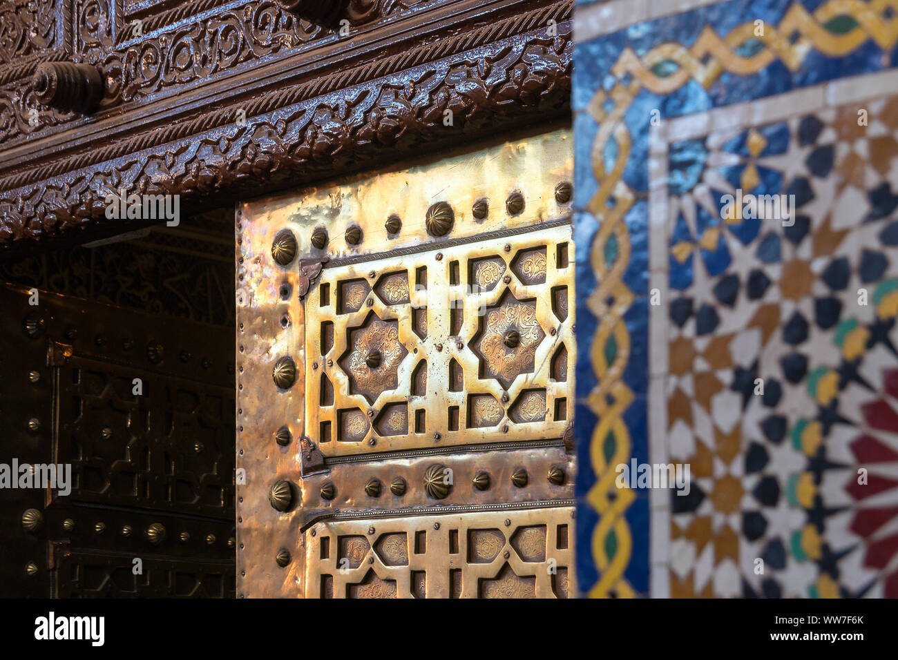 Morocco, Marrakech, richly decorated gate Stock Photo - Alamy