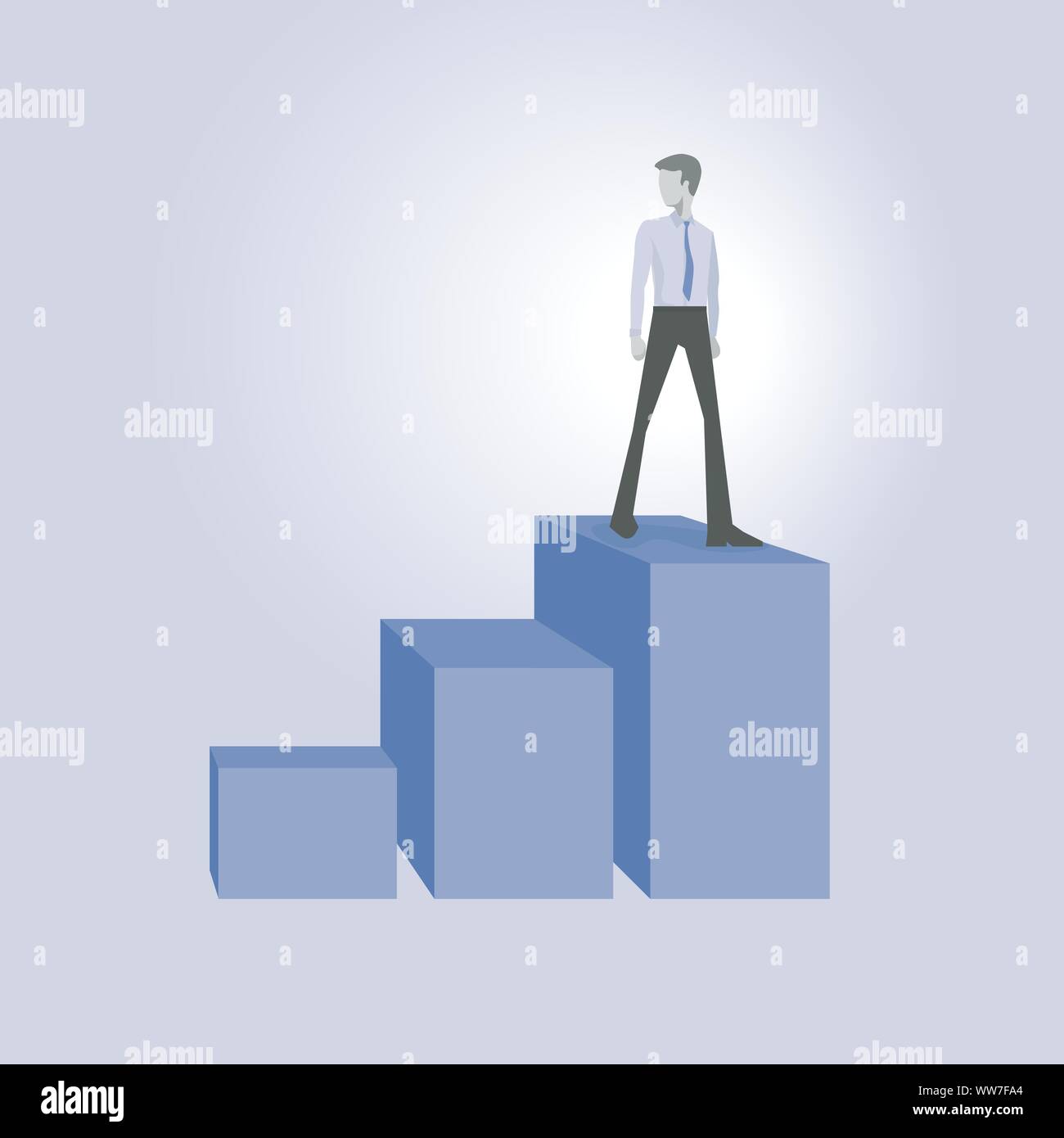 Business man or executive success leadership top seller salesman vector ...