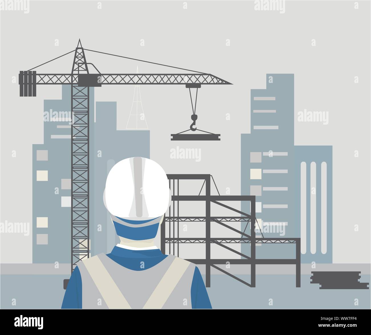 Site manager on building Stock Vector Images - Alamy