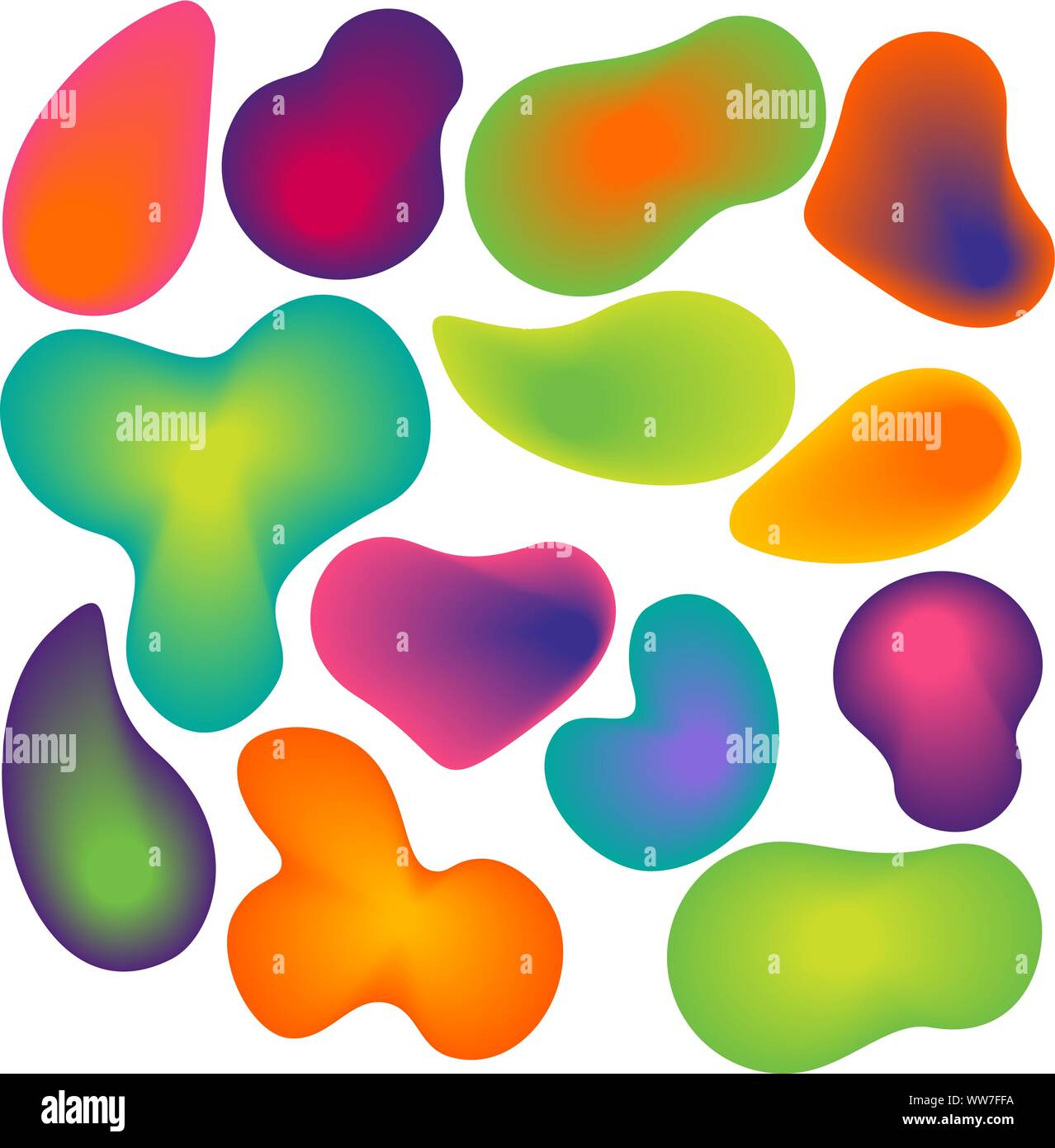 Fluorescent colors bubbles set isolated on white background. EPS10 ...