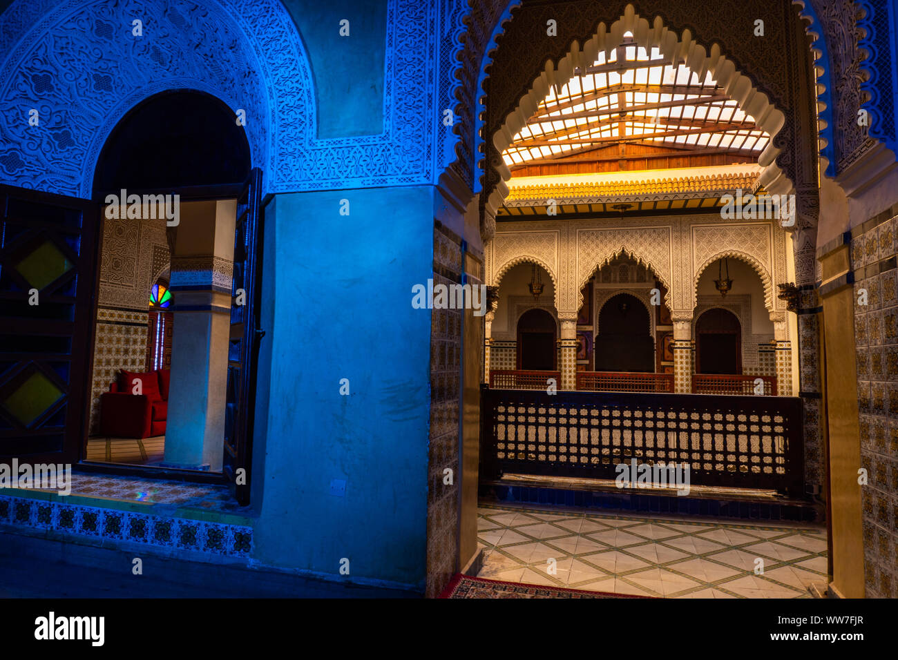 MARRAKESH, MOROCCO - JAN 2019: Moroccan architecture traditional ...