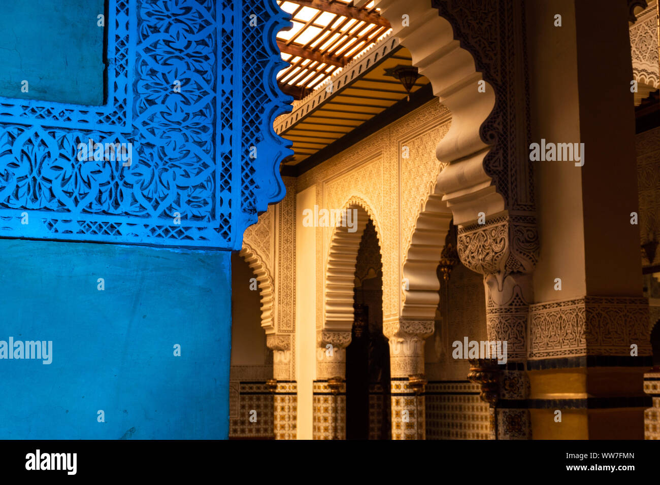 MARRAKESH, MOROCCO - JAN 2019: Moroccan architecture traditional ...